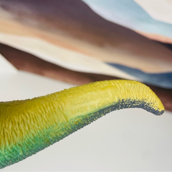 Accents | Vintage Retro Allosaurus Green Dinosaur Rubberplastic Figure ...